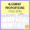 Solving Algebraic Proportions Worksheet Choice Board for Algebra 1 ...