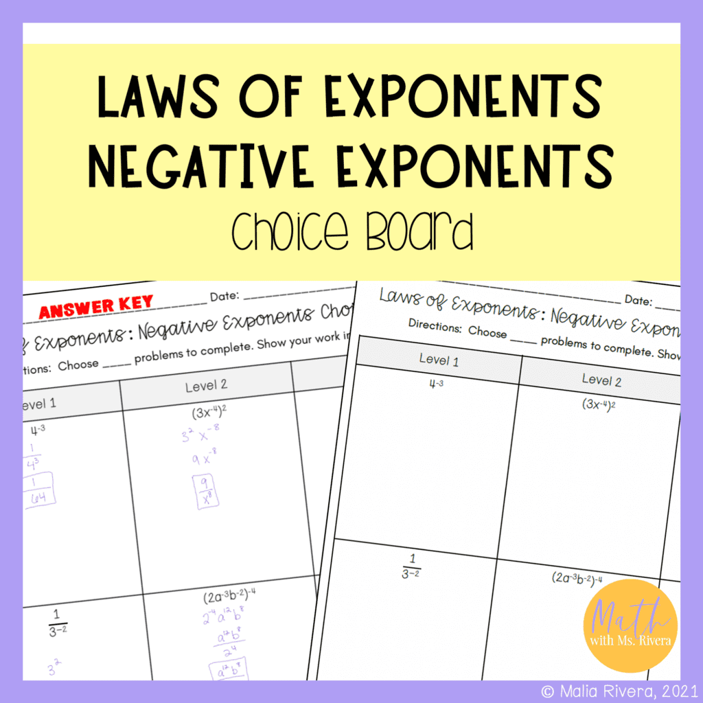 Choice Boards Archives - Maila Rivera | Math with Ms Rivera | High ...