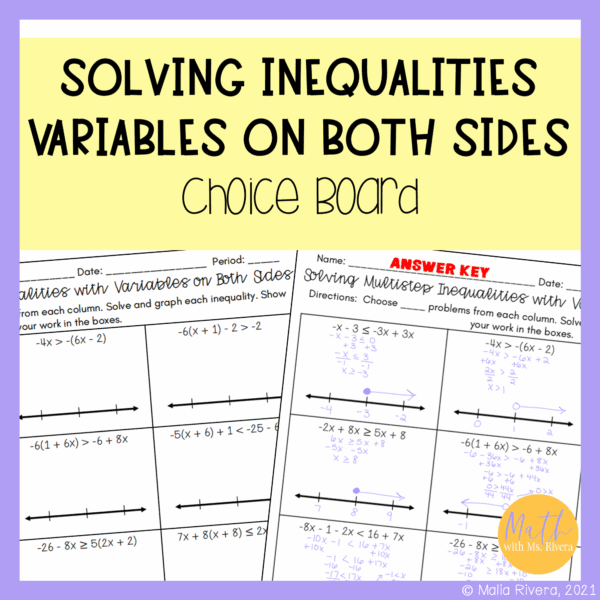 Solving Multi Step Equations with Variables on Both Sides Collaborative ...
