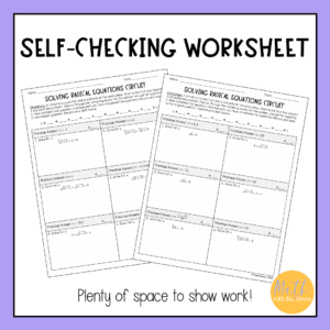 Solving Radical Equations Differentiated Circuit Worksheet for Algebra ...