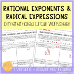 Rewriting Rational Exponents & Radical Form Differentiated Circuit ...