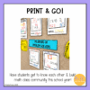 High School Math About Me Bulletin Board Back to School Activity ...