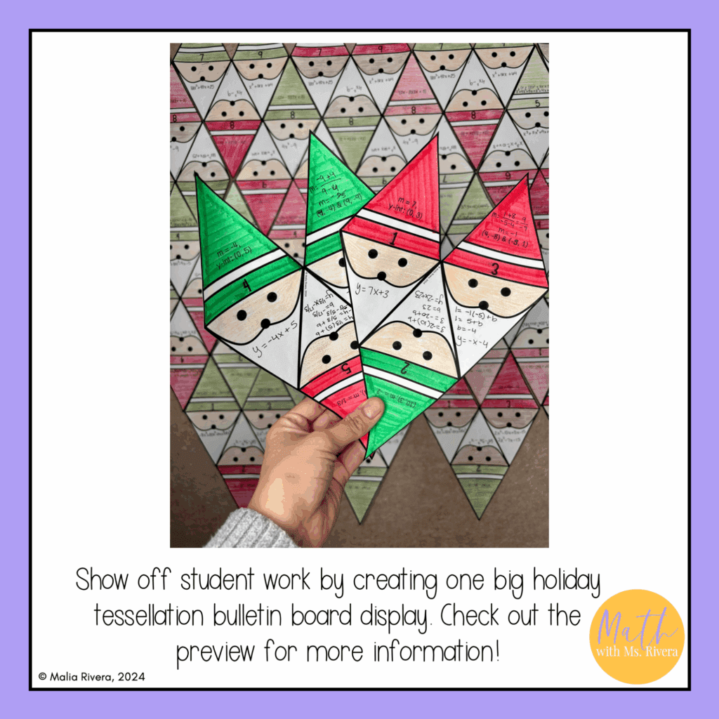 EDITABLE Writing Linear Equations Review Santa Christmas Tessellation ...