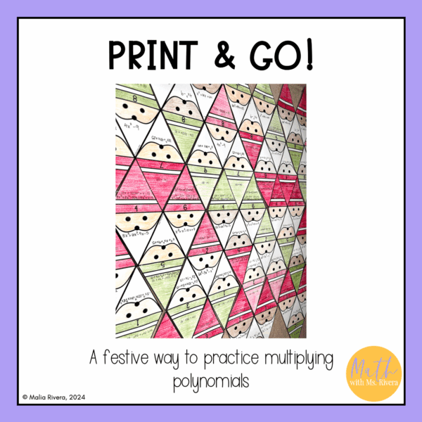 EDITABLE Multiplying Polynomials Santa Christmas Tessellation Activity ...
