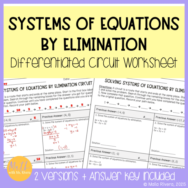 Solving Systems of Equations by Elimination Differentiated Circuit ...